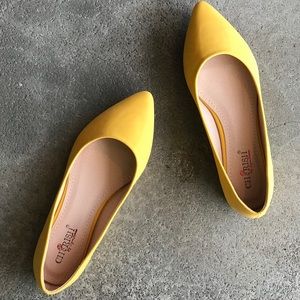 Cherish | Shoes | Cherish Yellow Pointed Toe Comfort Flat Loafer 8 ...